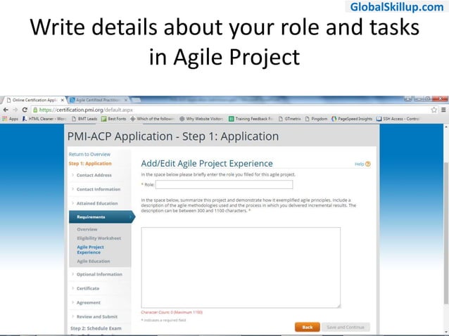 Easy 1-2-3 like Steps for PMI ACP Application Submission for Exam | PPTX