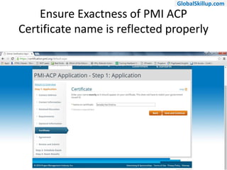 Easy 1-2-3 like Steps for PMI ACP Application Submission for Exam | PPTX
