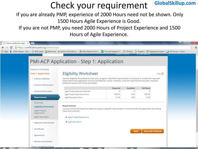 Easy 1-2-3 like Steps for PMI ACP Application Submission for Exam | PPTX