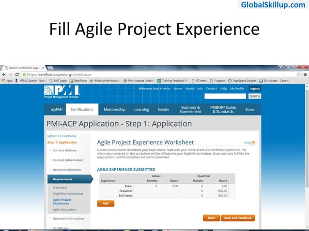 Easy 1-2-3 like Steps for PMI ACP Application Submission for Exam | PPTX