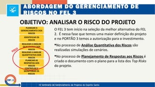 Gerenciamento de Riscos: Uma Abordagem na Metodologia FEL | PPT