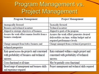Project Management vs. Program Management: Strategies for Transition Success | PPTX