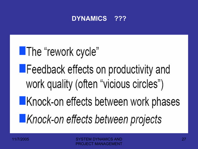 Project Performance, Feedback Loops, Risks, and System Dynamics | PDF ...