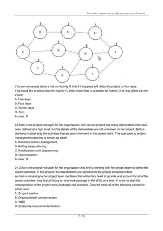PMI-SP sample exam q and a for schedule exam | PDF