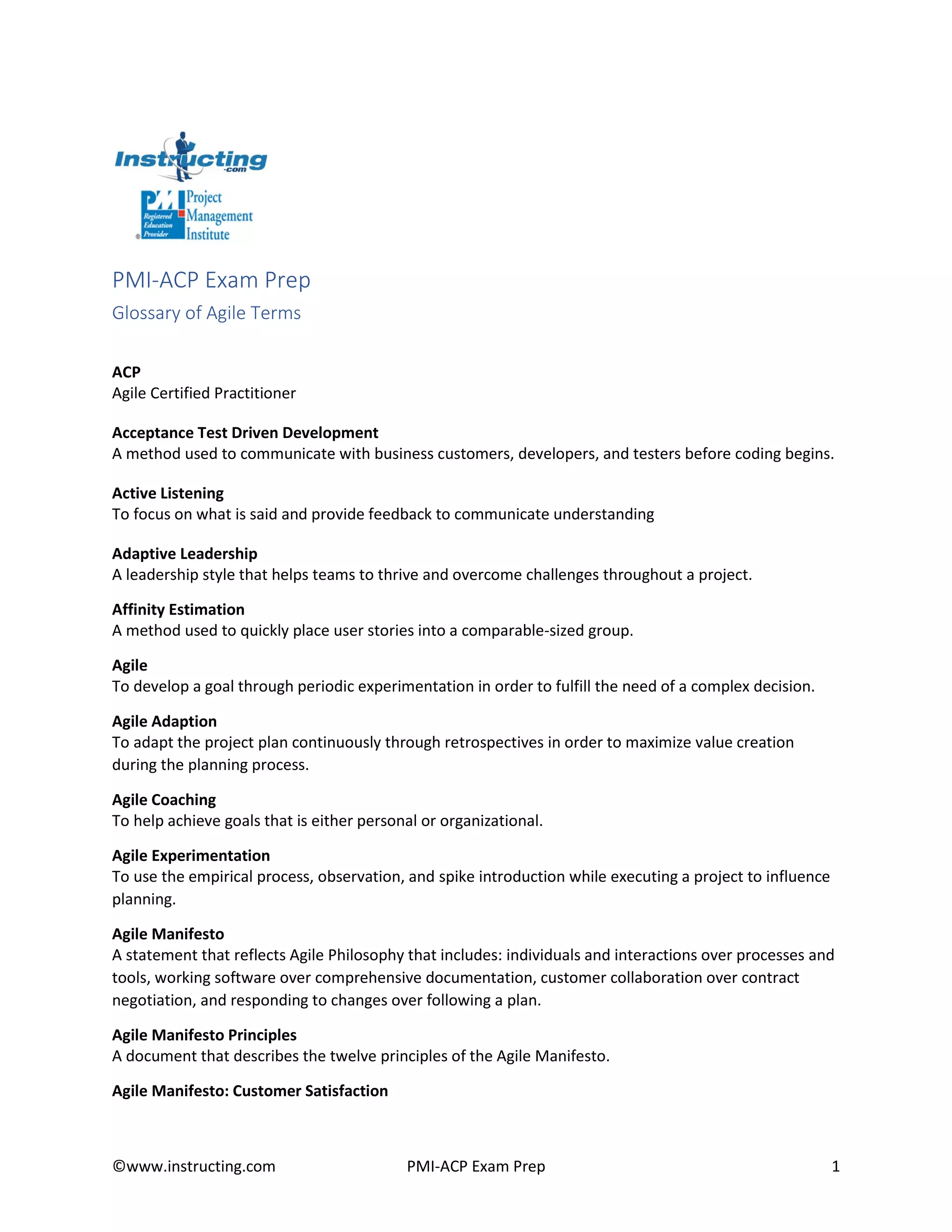 Agile Glossary Pdf Computer Software And Applications Computing