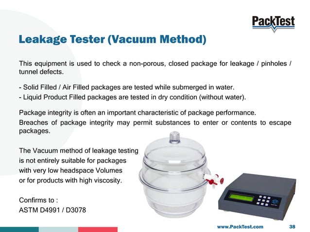Packaging Testing Equipment / Solutions by PackTest.com
