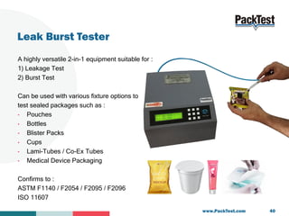 Packaging Testing Equipment / Solutions by PackTest.com