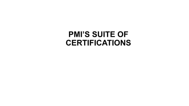 Pmi certification overview | PPT