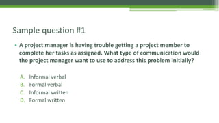 Project Communications Management - PMP preparation course | PPTX