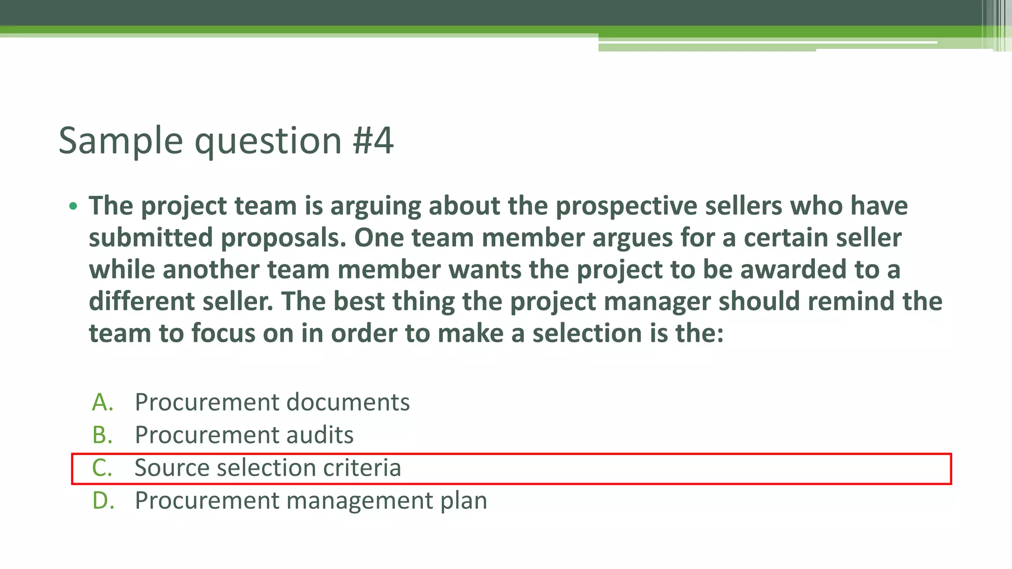 Project Procurement Management - PMP preparation course | PPTX