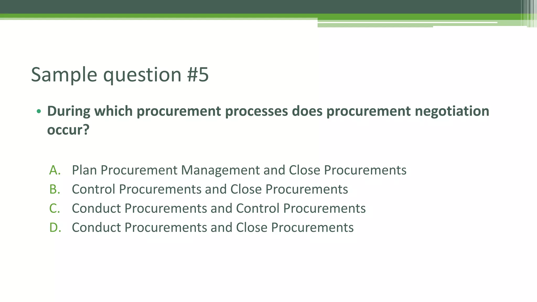 Project Procurement Management - PMP preparation course | PPTX