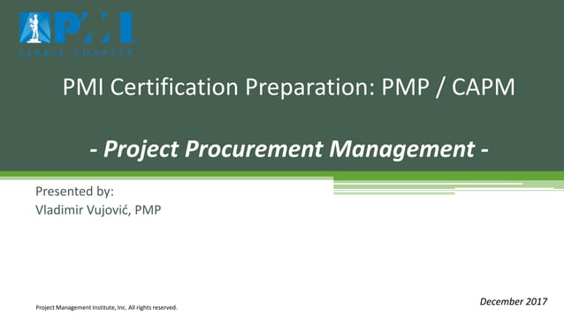 Project Procurement Management - PMP preparation course | PPTX