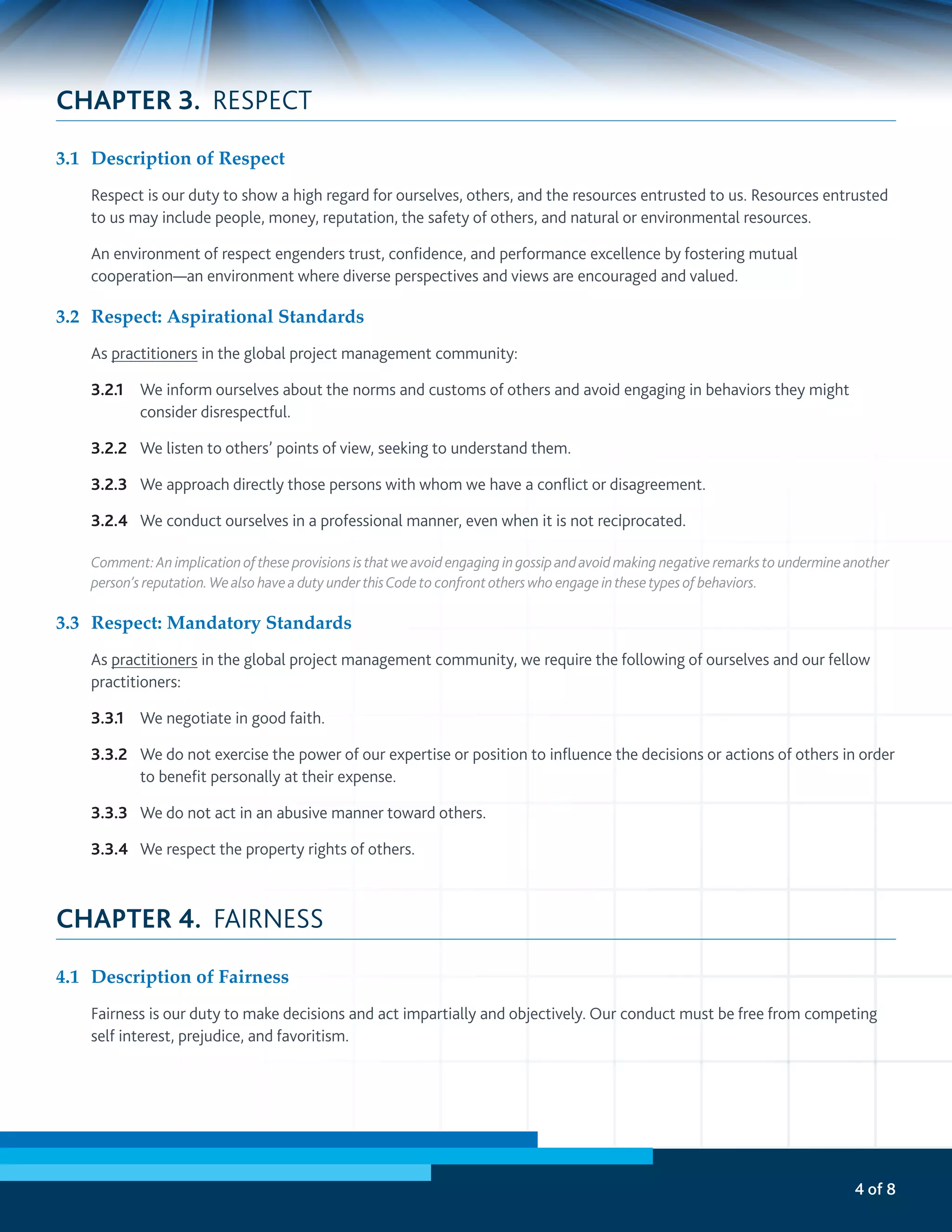 Pmi code of ethics | PDF