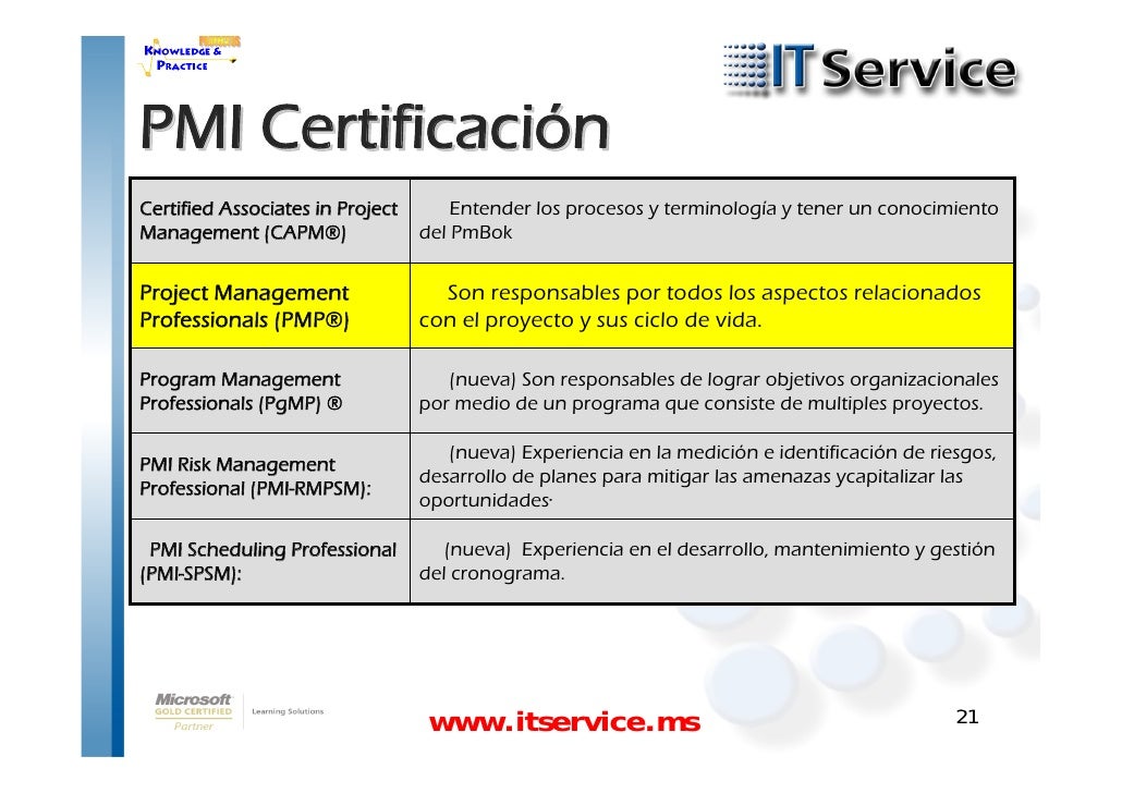 Acerca de PMP - PMBok y PMI