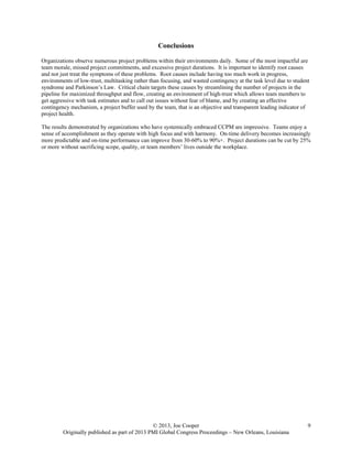 Improving Focus, Predictability, and Team Morale on Projects | PDF