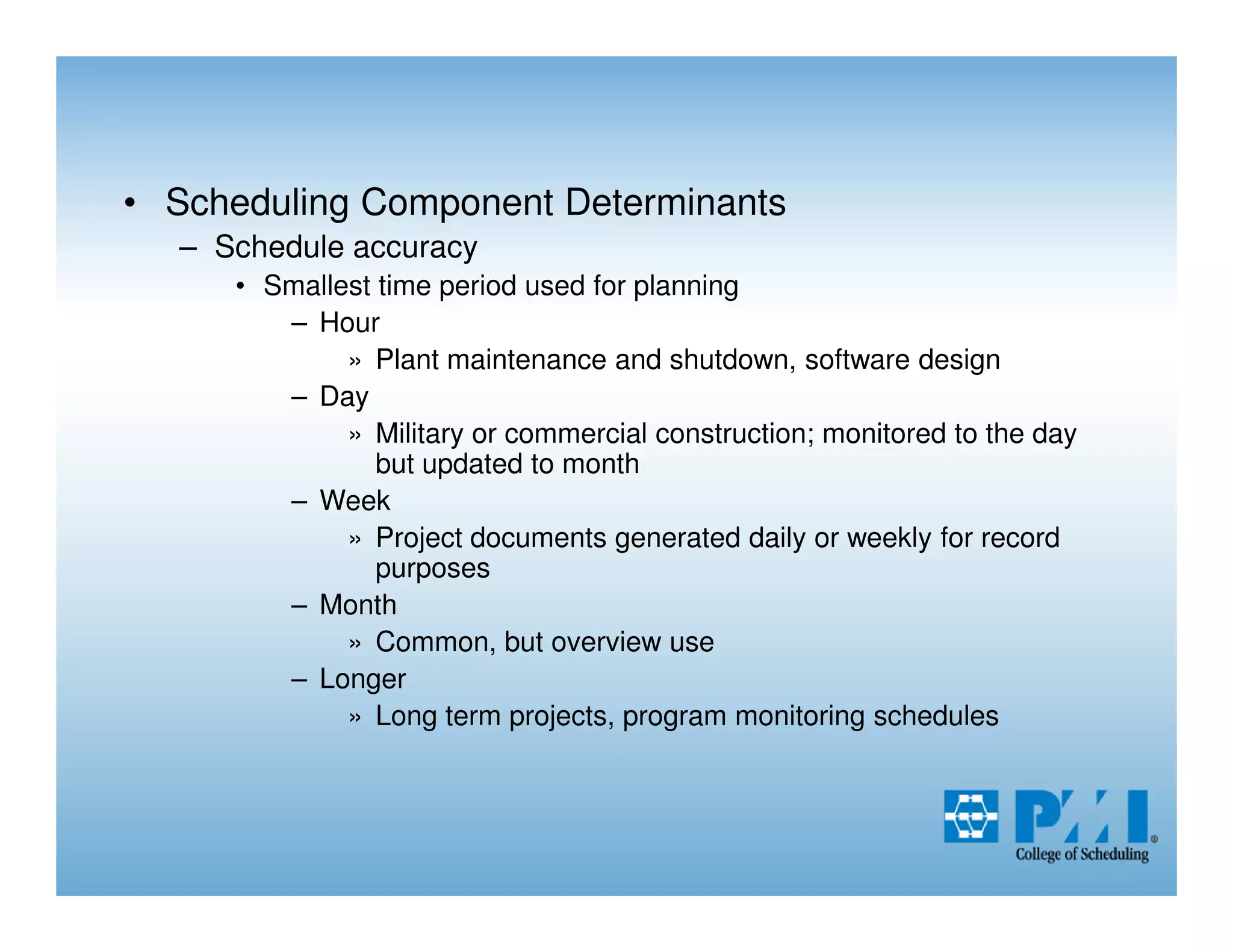 Presentation Classification Of Schedule Types | PPT