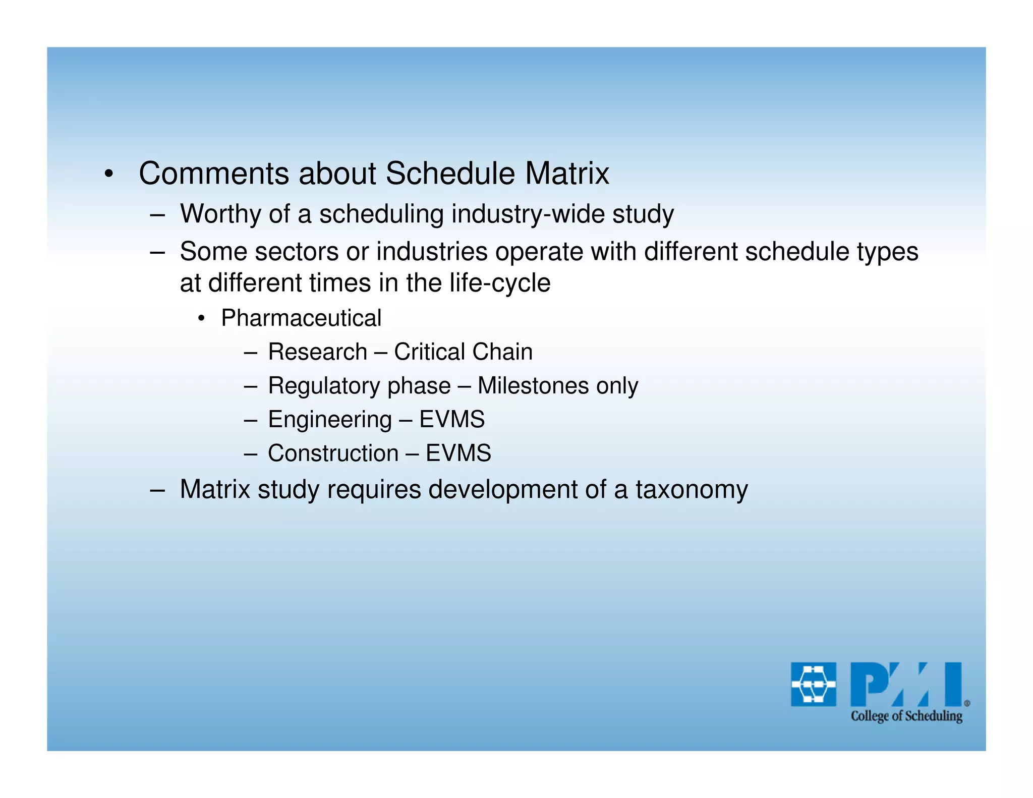 Presentation Classification Of Schedule Types | PPT