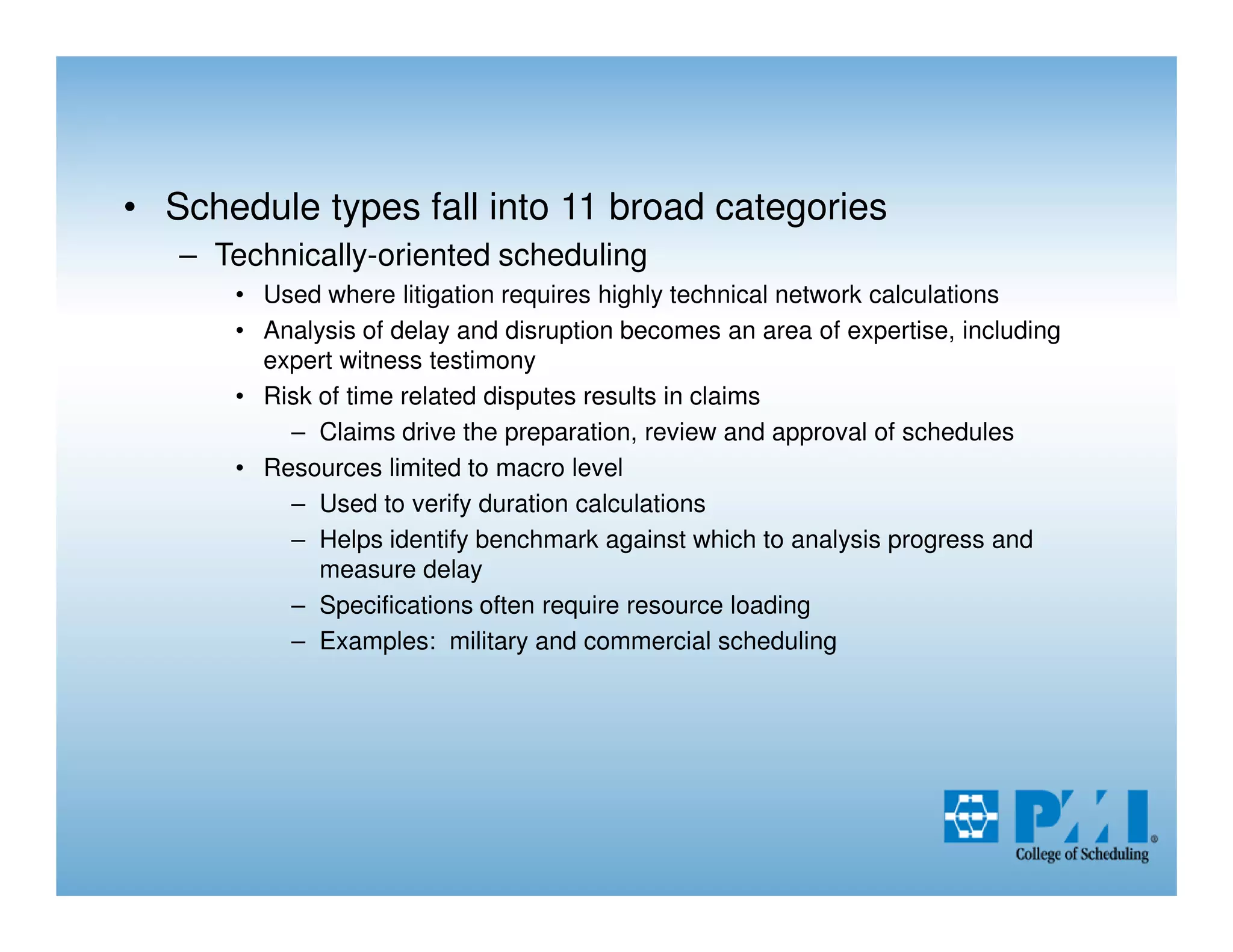 Presentation Classification Of Schedule Types | PPT