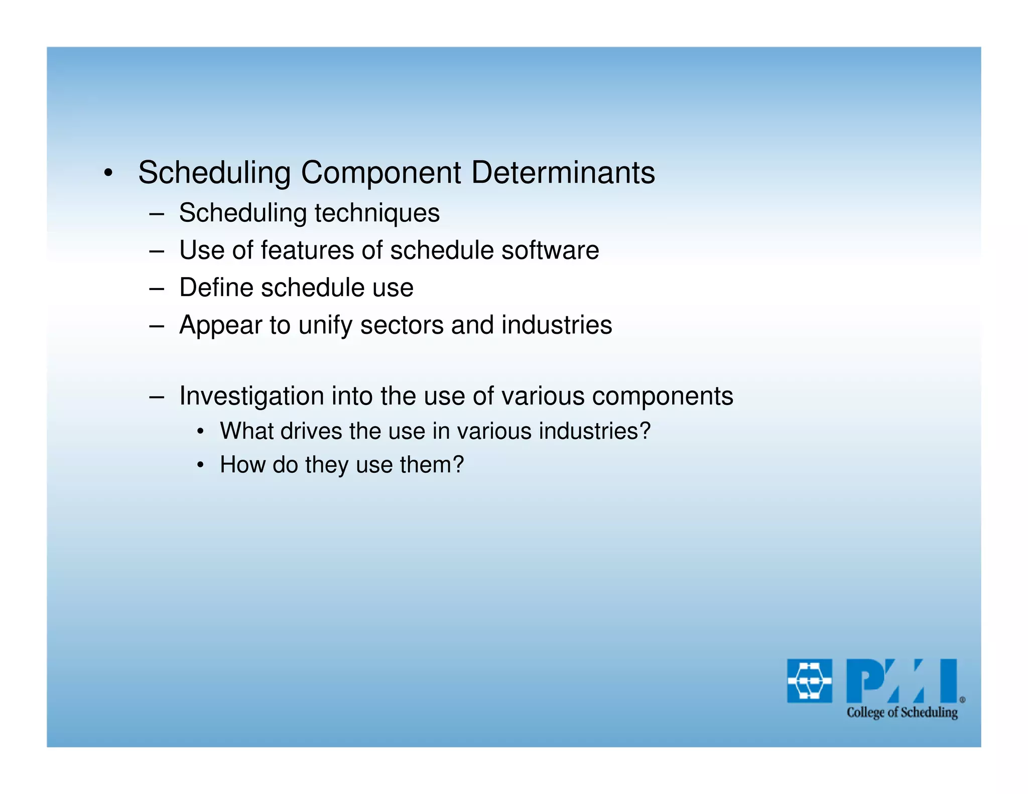 Presentation Classification Of Schedule Types | PPT