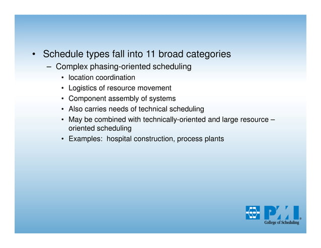 Presentation Classification Of Schedule Types | PPT