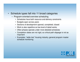 Presentation Classification Of Schedule Types | PDF