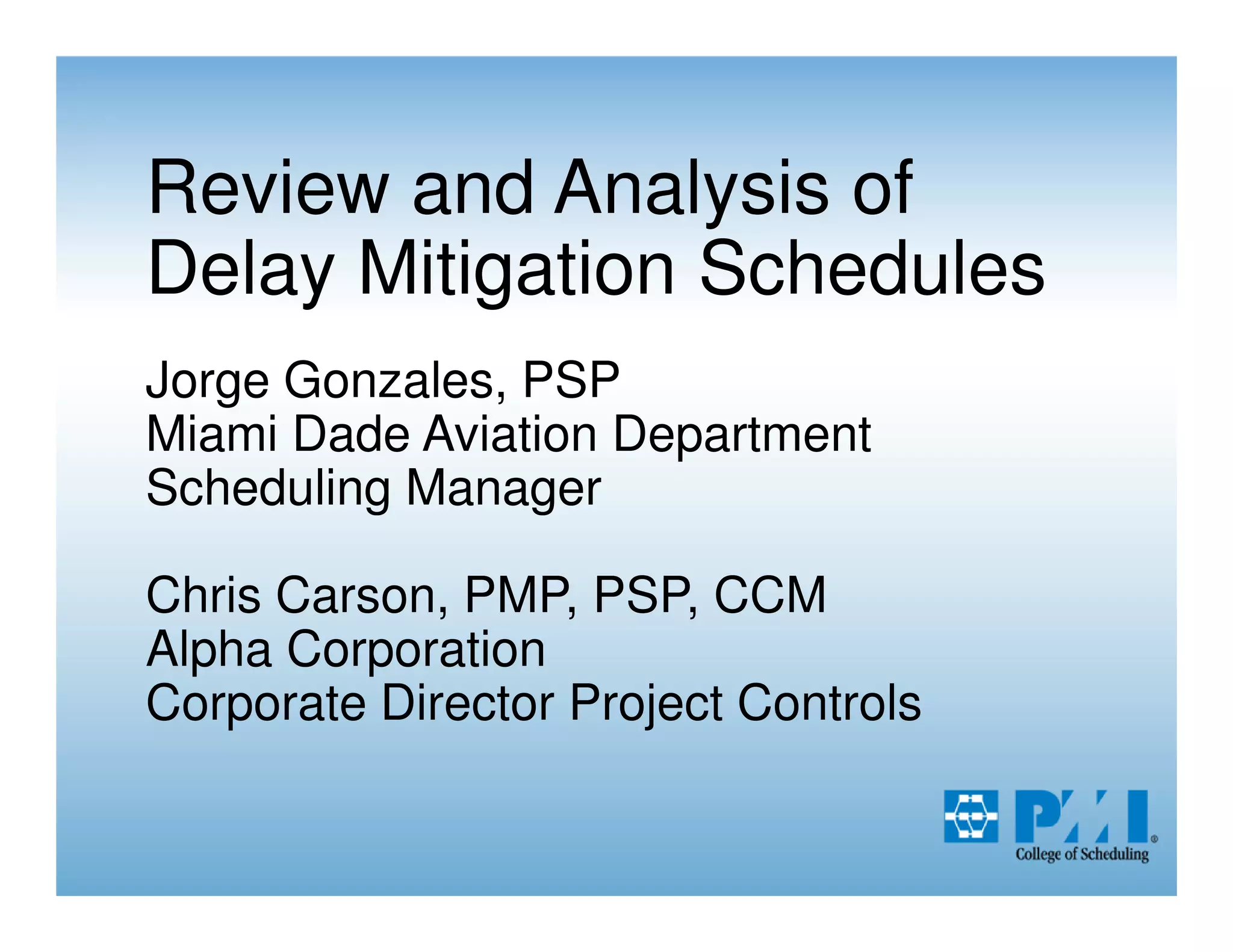 Pmicos 2011 Review And Analysis Of Mitigation Schedules | PDF