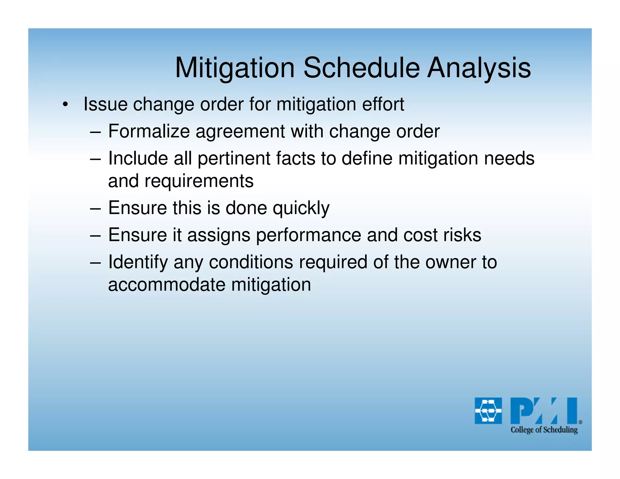 Pmicos 2011 Review And Analysis Of Mitigation Schedules | PDF