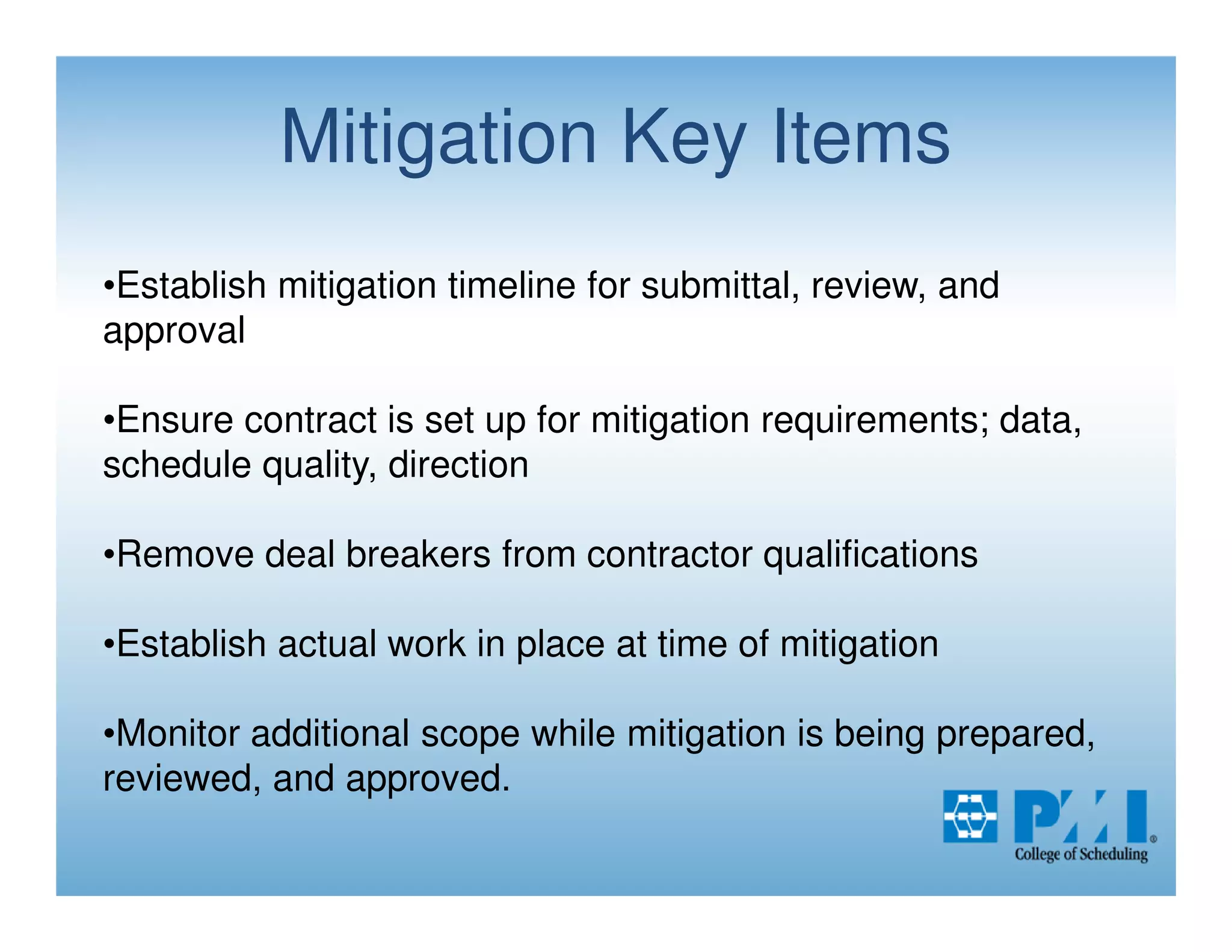 Pmicos 2011 Review And Analysis Of Mitigation Schedules | PDF