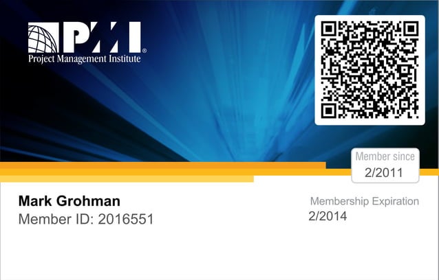 PMI Membership Card 2013 | PPT