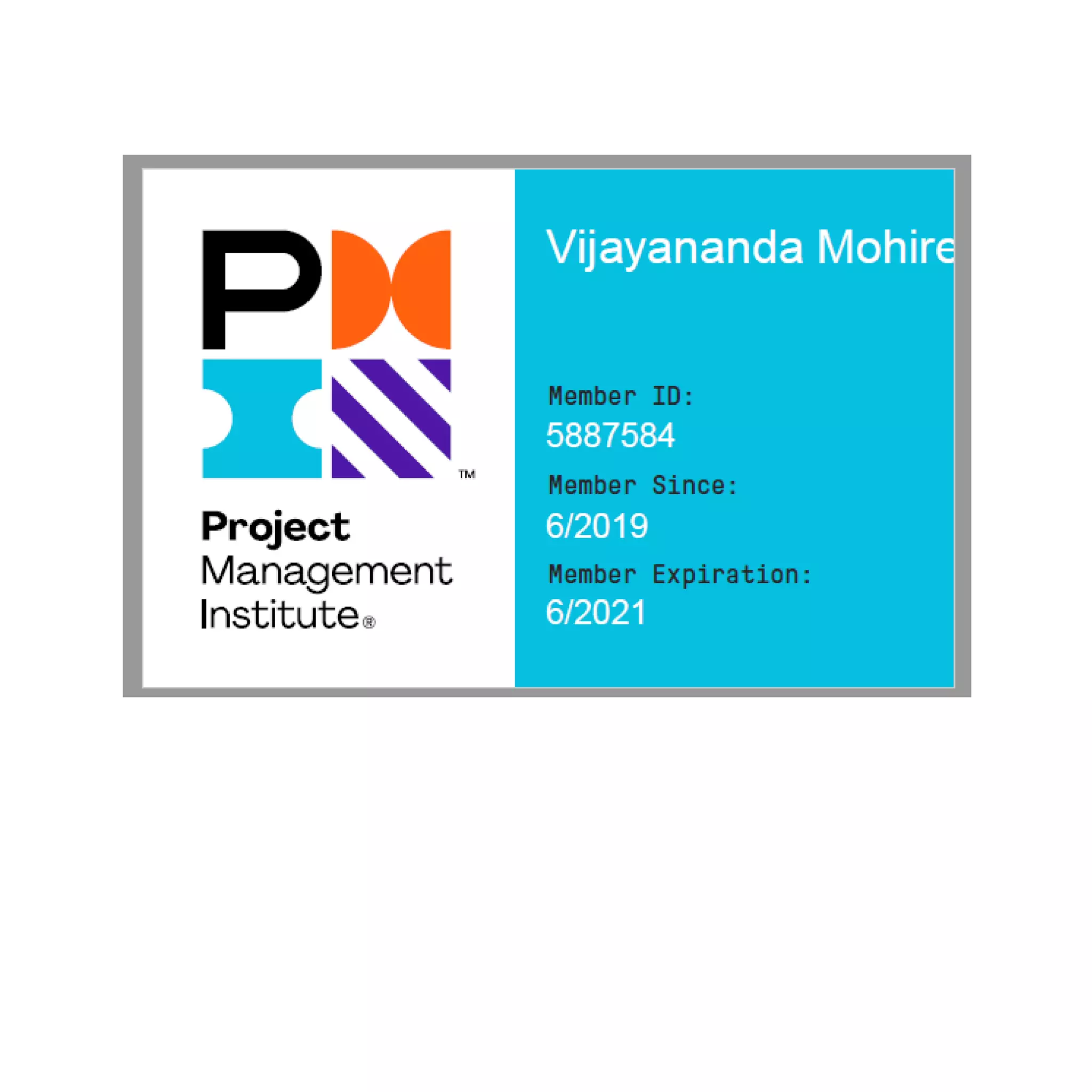 PMI membership card 2020 | PDF
