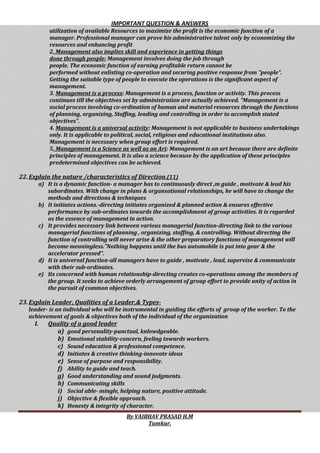 principles of management important questions and answers for b.com ...