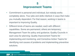QUALITY IMPROVEMENT IN OUR PROJECTS | PPTX