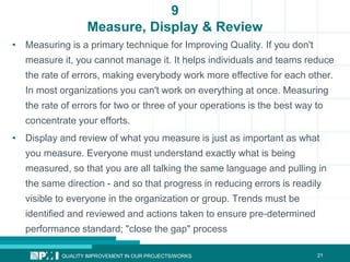 QUALITY IMPROVEMENT IN OUR PROJECTS | PPT