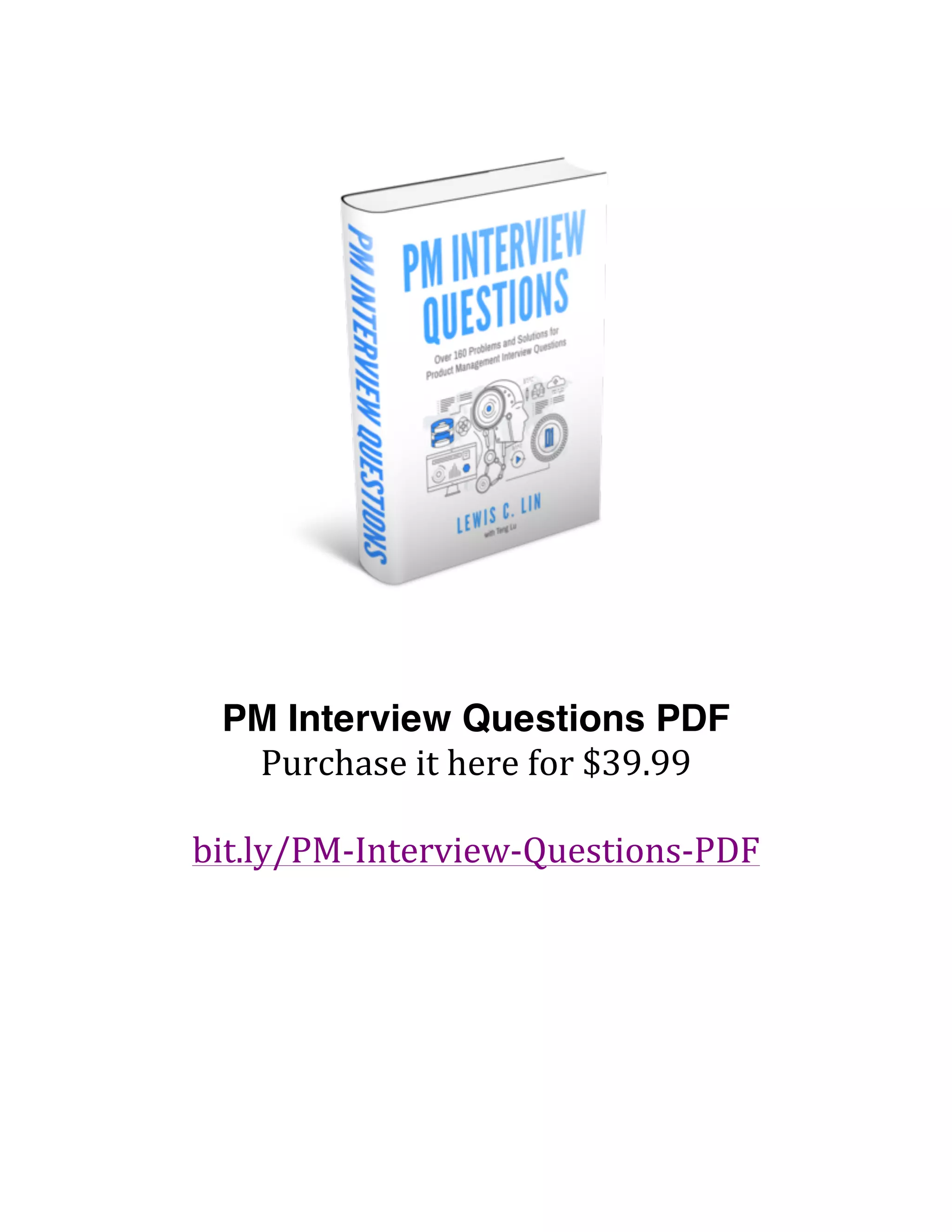 PM interview questions book pdf | PDF