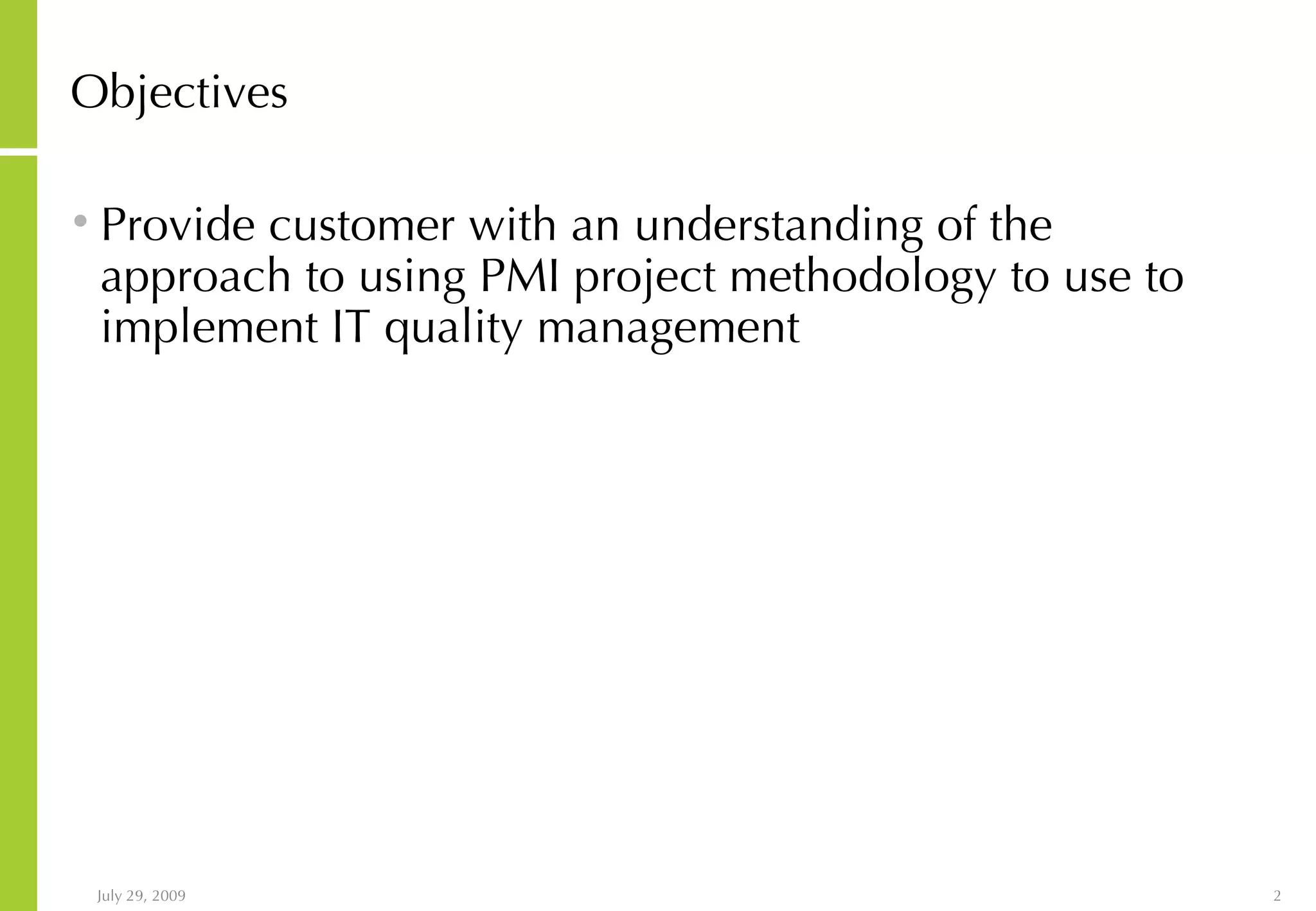 Pmi, Opm3 And Cmmi Assessment Overview | PPT