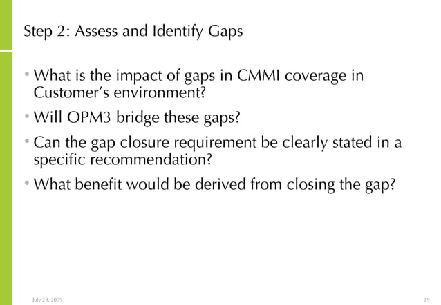 Pmi, Opm3 And Cmmi Assessment Overview | PPT