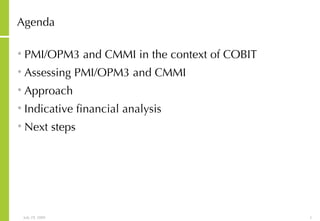 Pmi, Opm3 And Cmmi Assessment Overview | PPT