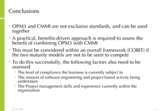 Pmi, Opm3 And Cmmi Assessment Overview | PPT