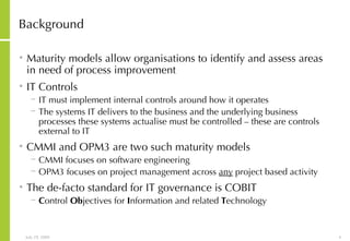 Pmi, Opm3 And Cmmi Assessment Overview | PPT