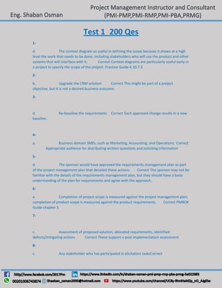 Pmi pba full exam1 answers | PDF