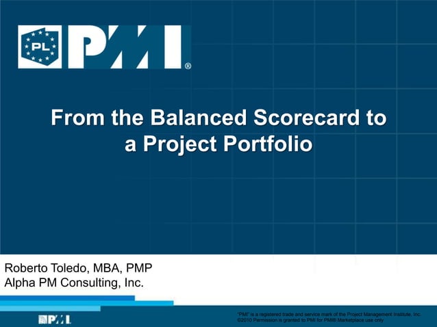From Balanced Scorecard to Project Portfolio Management | PPT