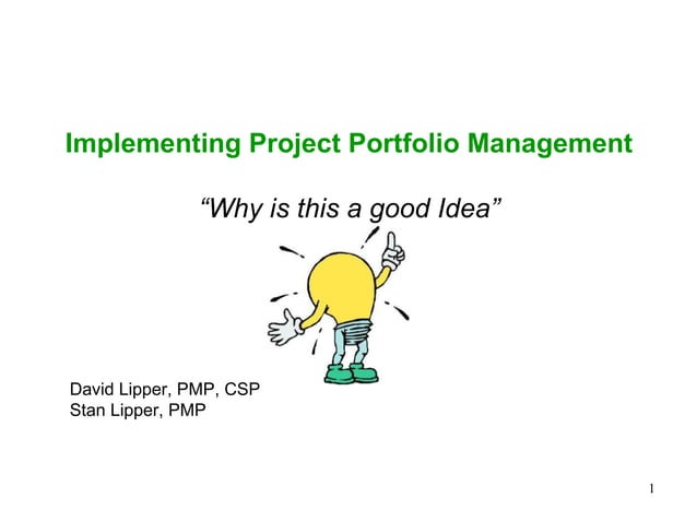 Implementing Project Portfolio Management | PPT