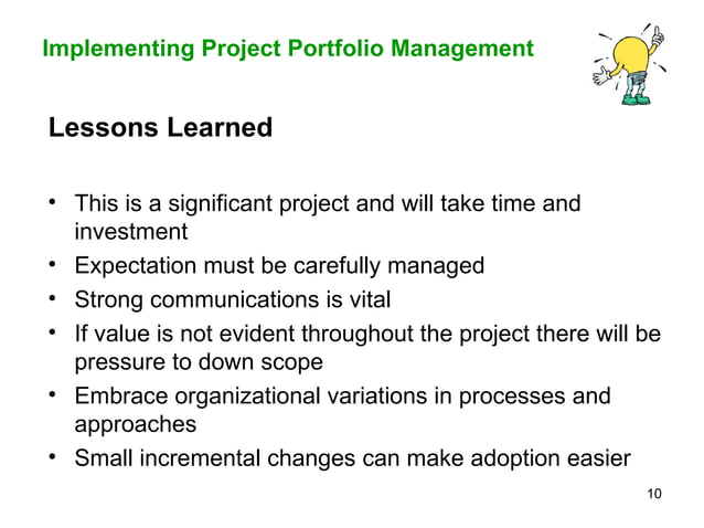 Implementing Project Portfolio Management | PPT