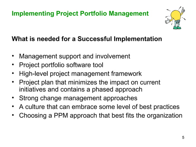Implementing Project Portfolio Management | PPT