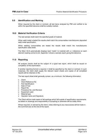 Pmi procedure | PDF