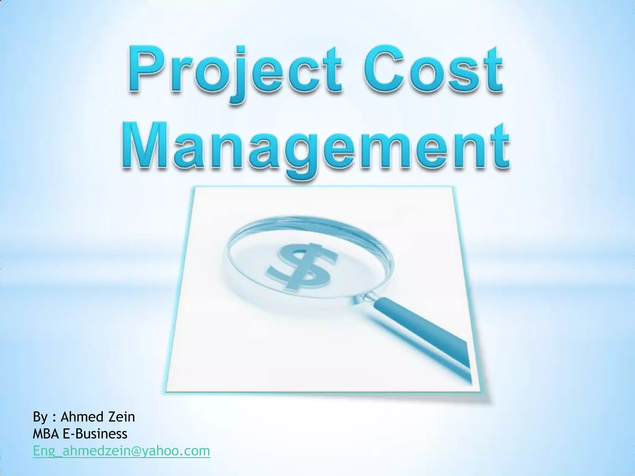 Pmi project cost managment | PPT