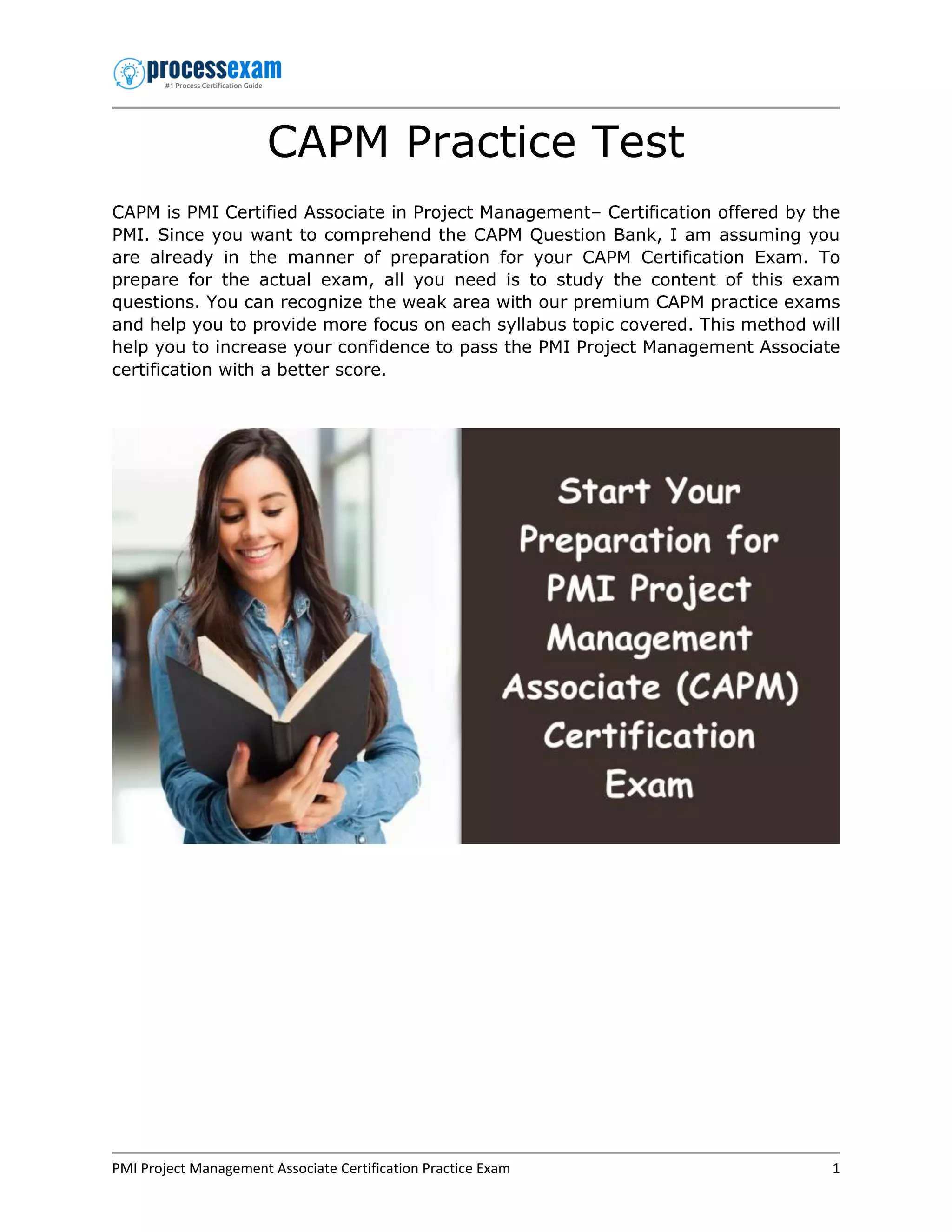 PMI Project Management Associate (CAPM) Certification | Study Guide | PDF