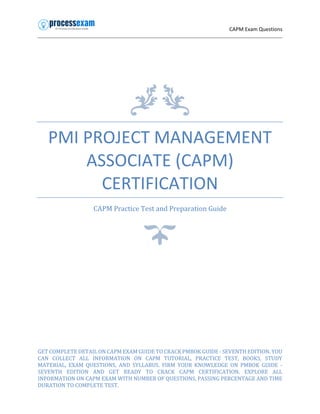 PMI Project Management Associate (CAPM) Certification | Study Guide | PDF