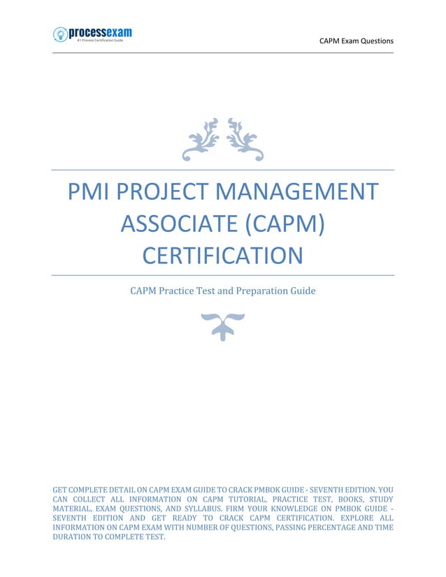 PMI Project Management Associate (CAPM) Certification | Study Guide | PDF | Business | Business ...