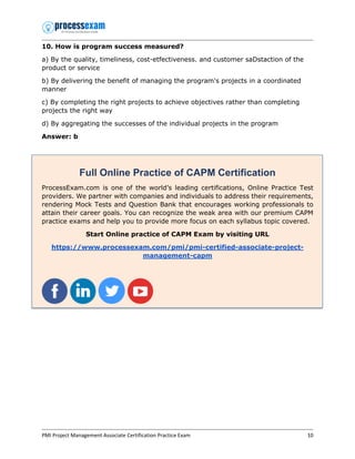 PMI Project Management Associate (CAPM) Certification | Study Guide | PDF